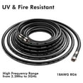 40ft, Black RG6 Coaxial Cable with F Connector,F81/RF Double Female ...