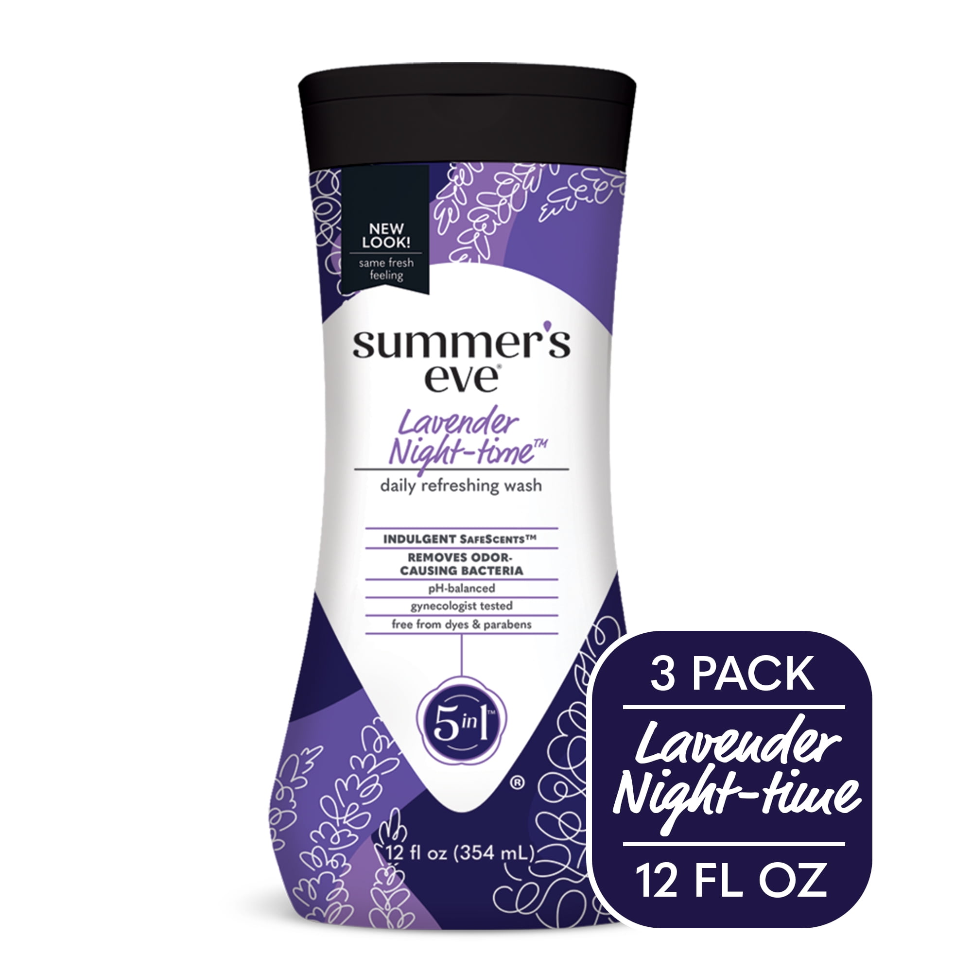 Summer's Eve Lavender Night-time Feminine Wash, Removes Odor, pH ...