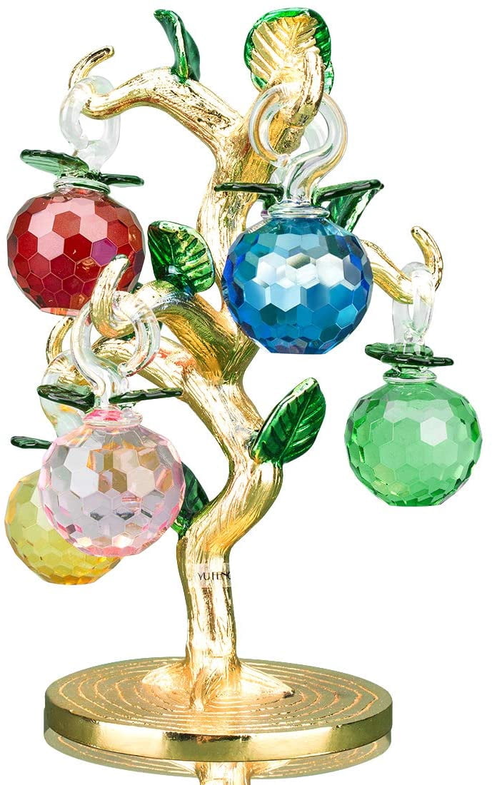 Rainbow Artificial Crystal Apple Tree with 6 Color Chakra Healing ...