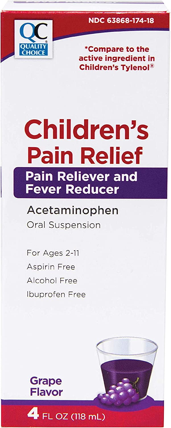 Acetaminophen Children's Suspension Grape 4 oz - Walmart.com