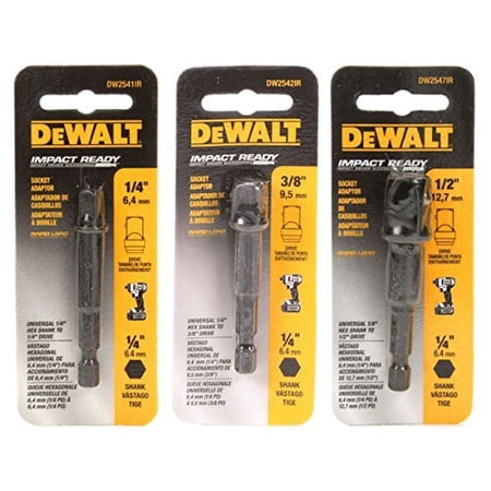 DeWalt Impact Driver Ready 3-Piece Socket Adapter Set DW2541IR DW2542IR ...