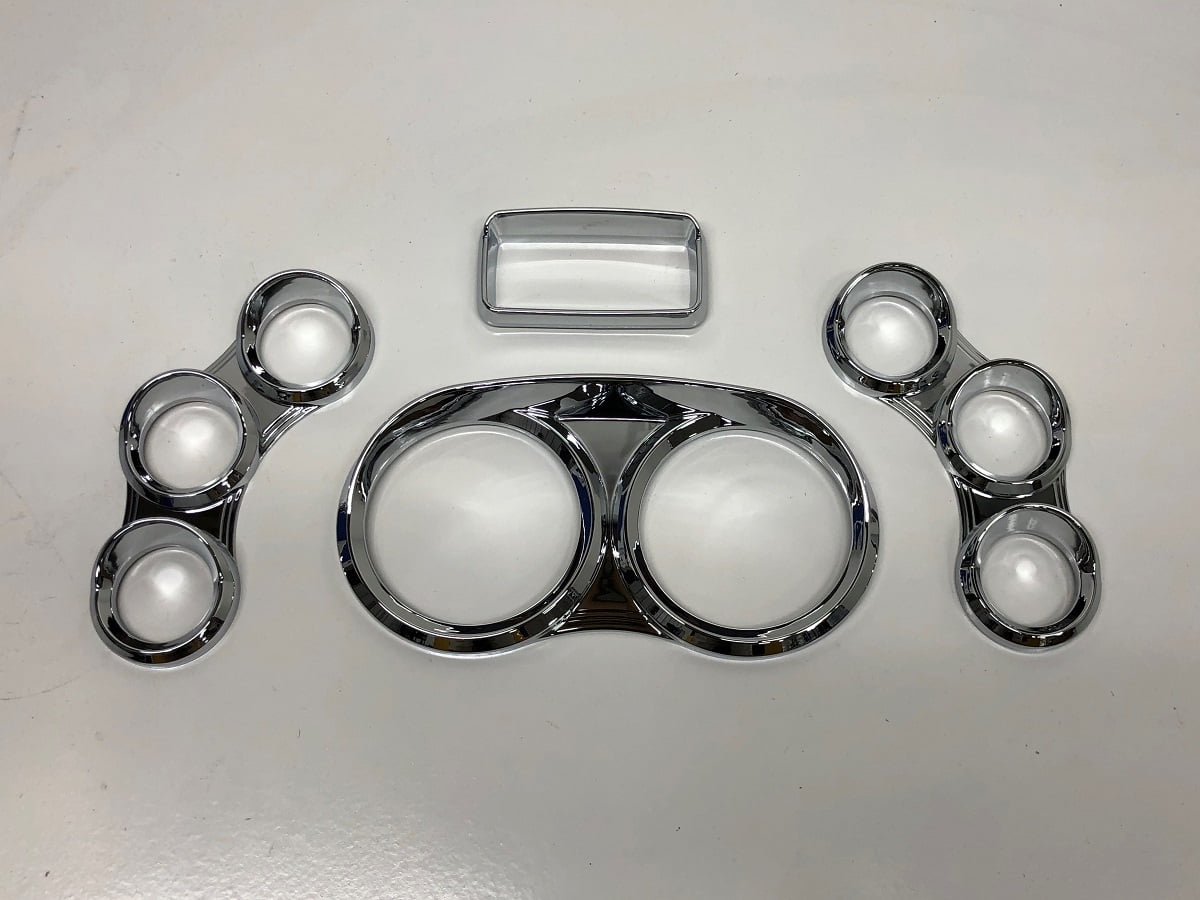 Chrome Center Gauge Cover Kit For Peterbilt 379 384 386 387 388 389 ...