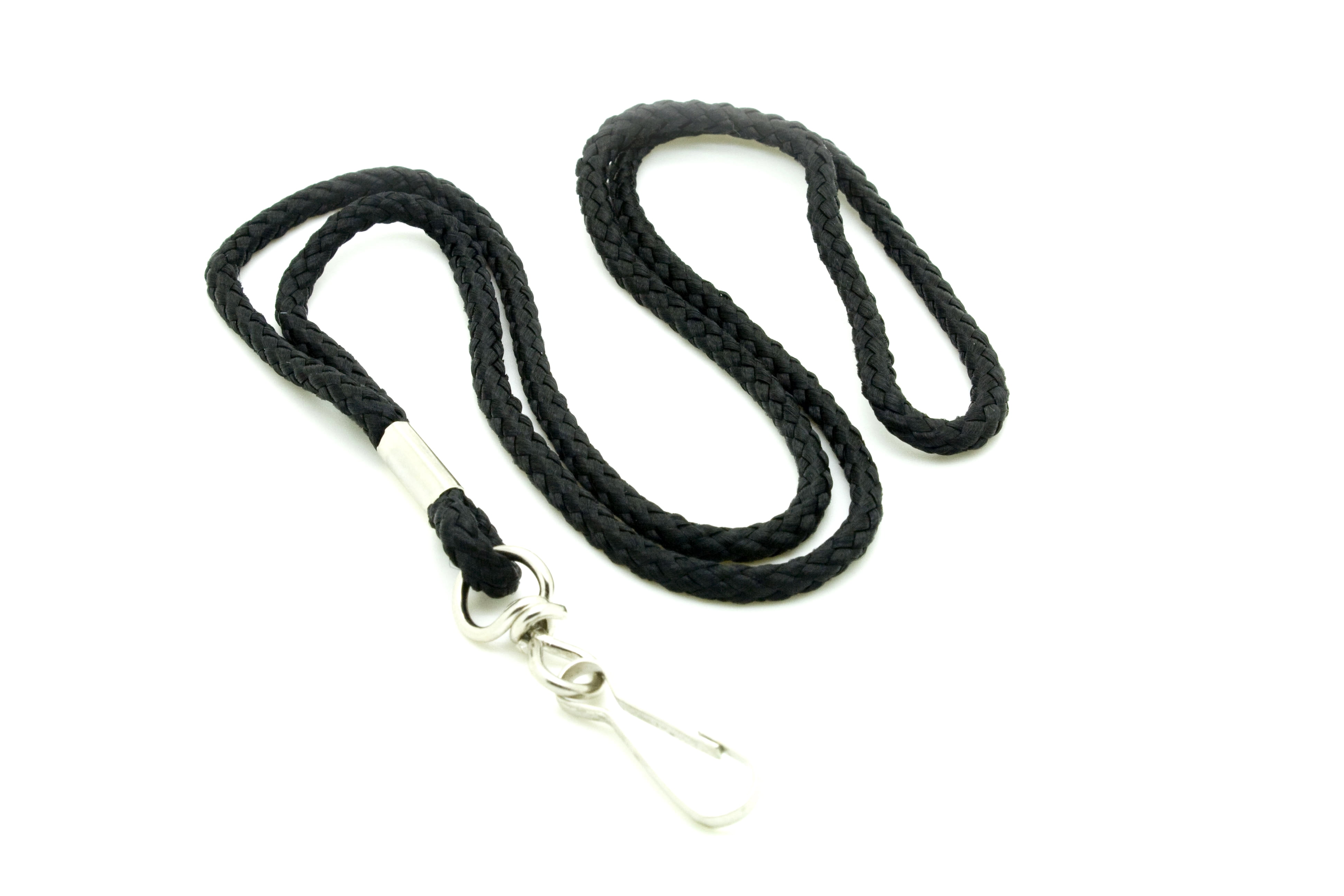 100pcs Round ID Neck Lanyards for Badges with Swivel J-Hook, Black ...