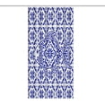Blue White Fish Floral Tile Print Shower Curtain,Cloth Fabric ...
