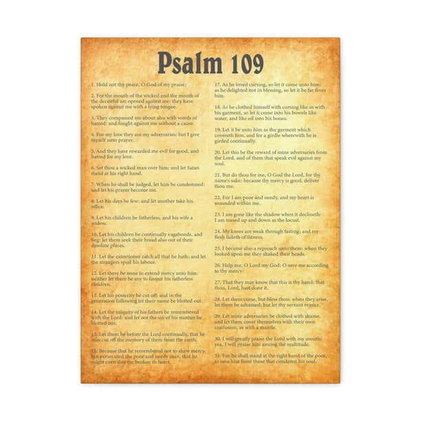 Scripture Walls Psalm 109 Chapter Gold Bible Canvas Christian Wall Art ...