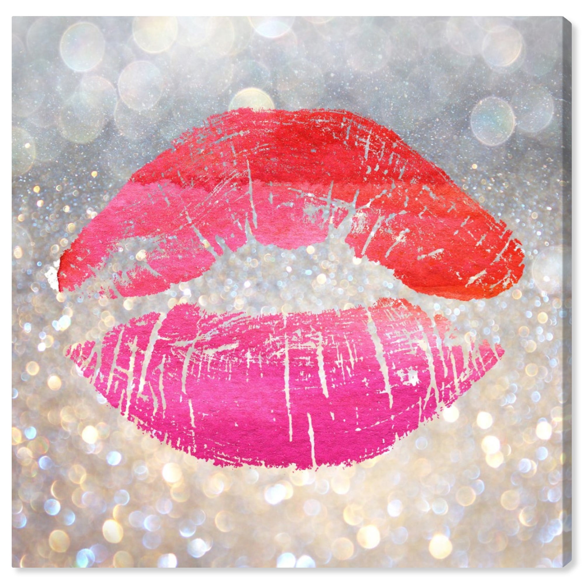 Pink Glitter Lips Wall Art | Lipstutorial.org