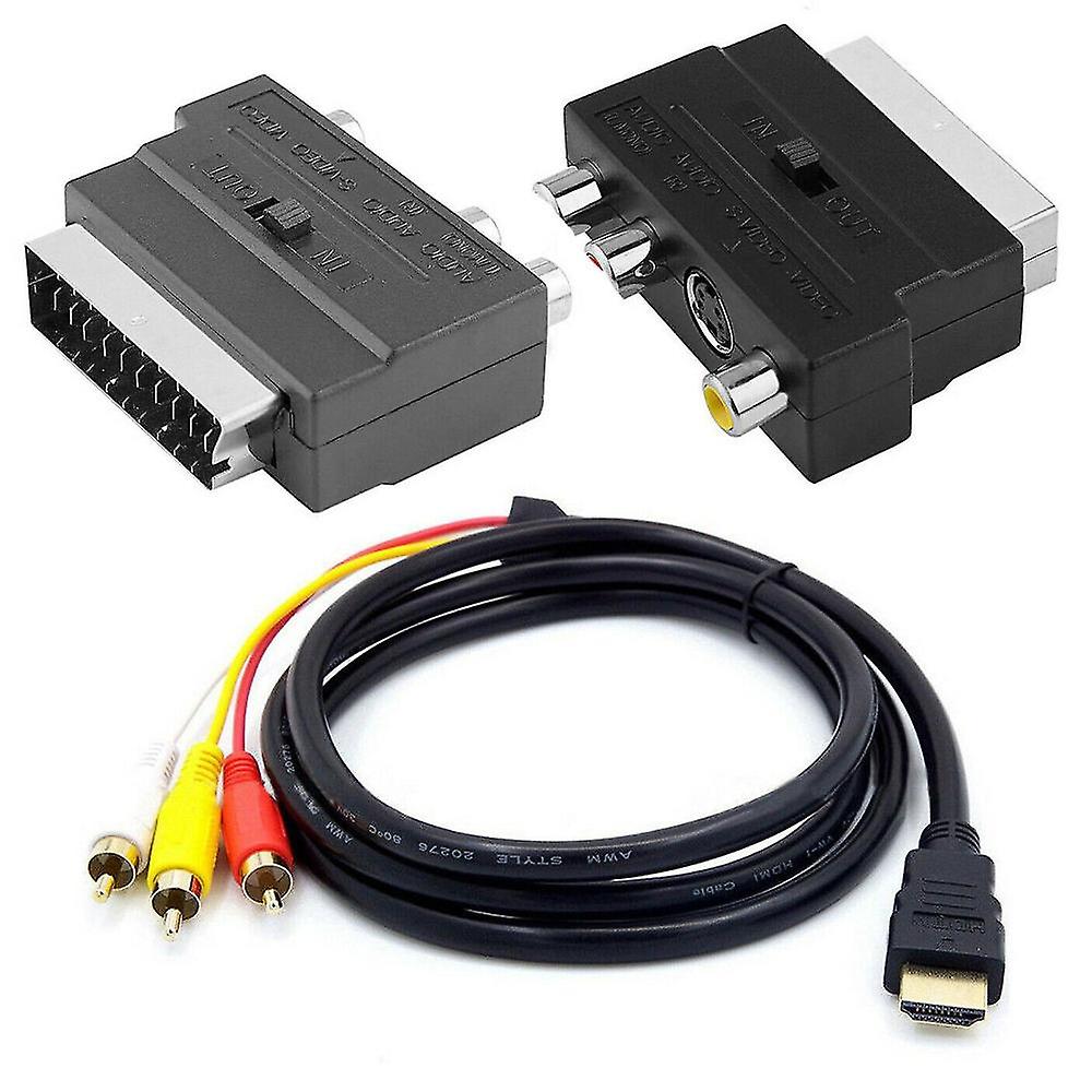 Cable de audio S-video macho compatible con 1080p a 3 Rca Av con ...