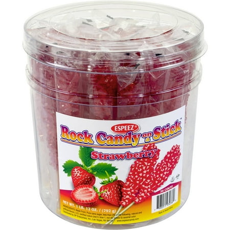 Espeez Rock Candy on a Stick Strawberry, 36 count, 28 oz - Walmart.com