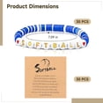 30 Pcs Softball Bracelets, Blue White Clay Bead Bands With Softball ...