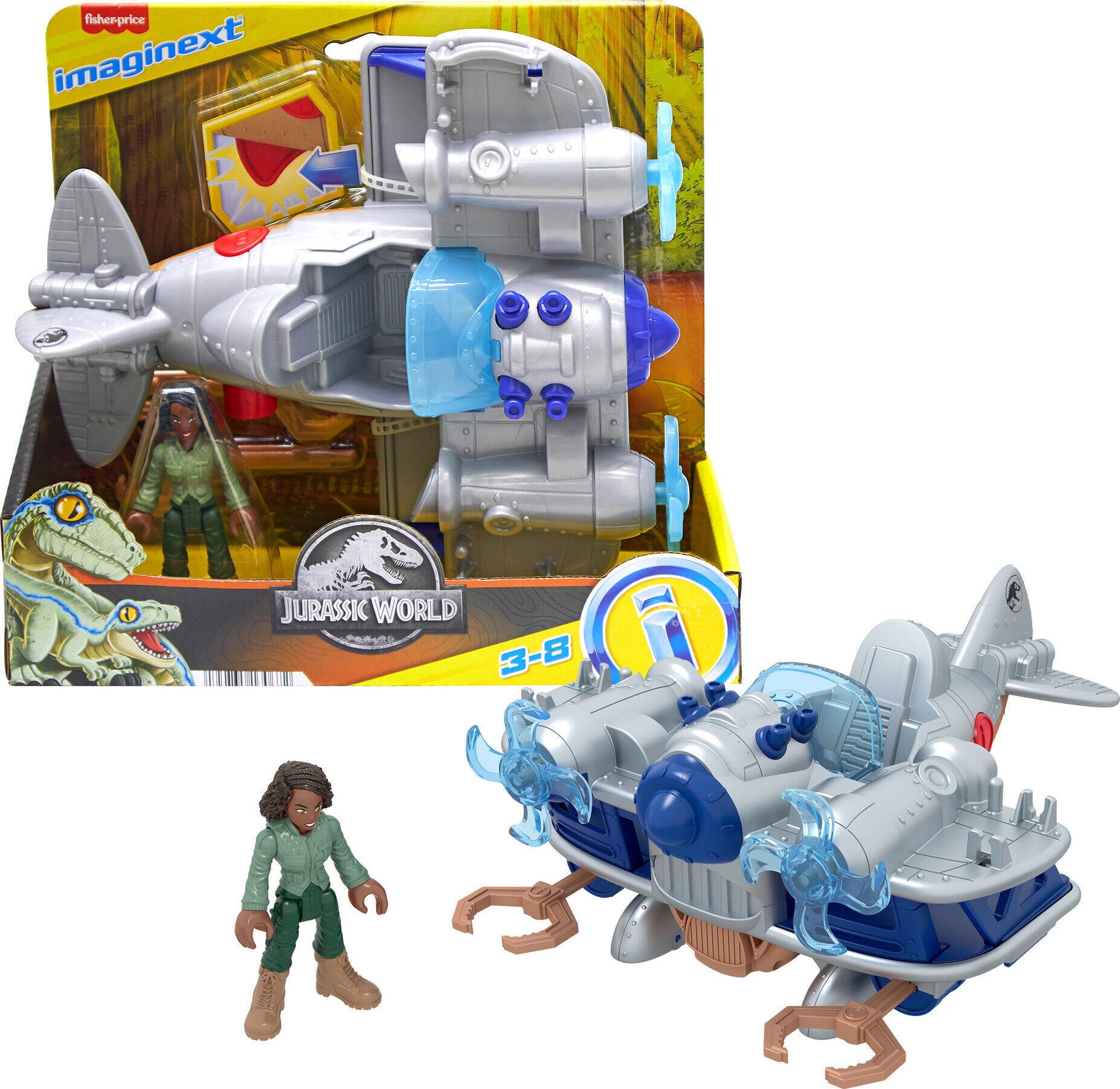 Imaginext Jurassic World Dominion Kayla Watts Figure & Toy Plane, Air ...