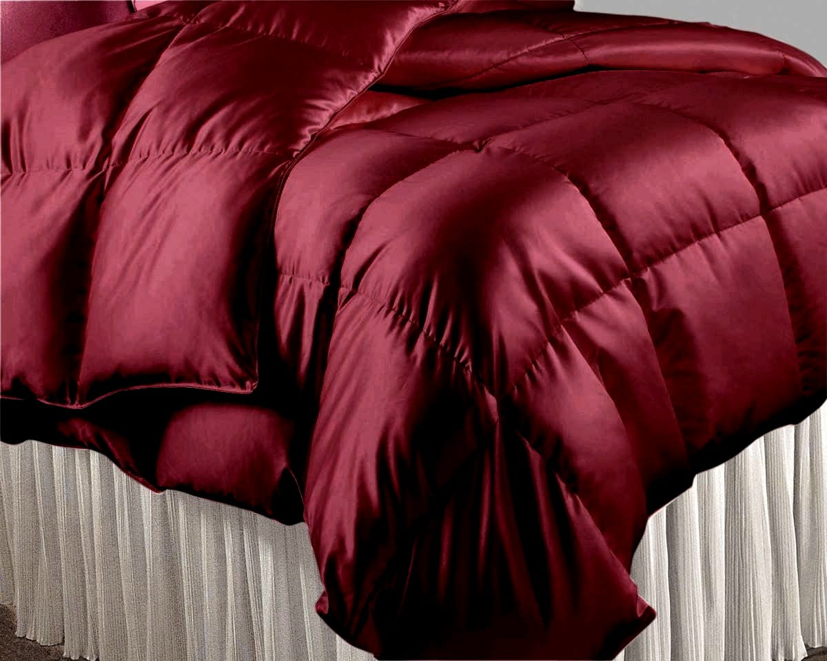 Emperor King Comforter Set Satin Wine 500 GSM Duvet Comforter Set ...