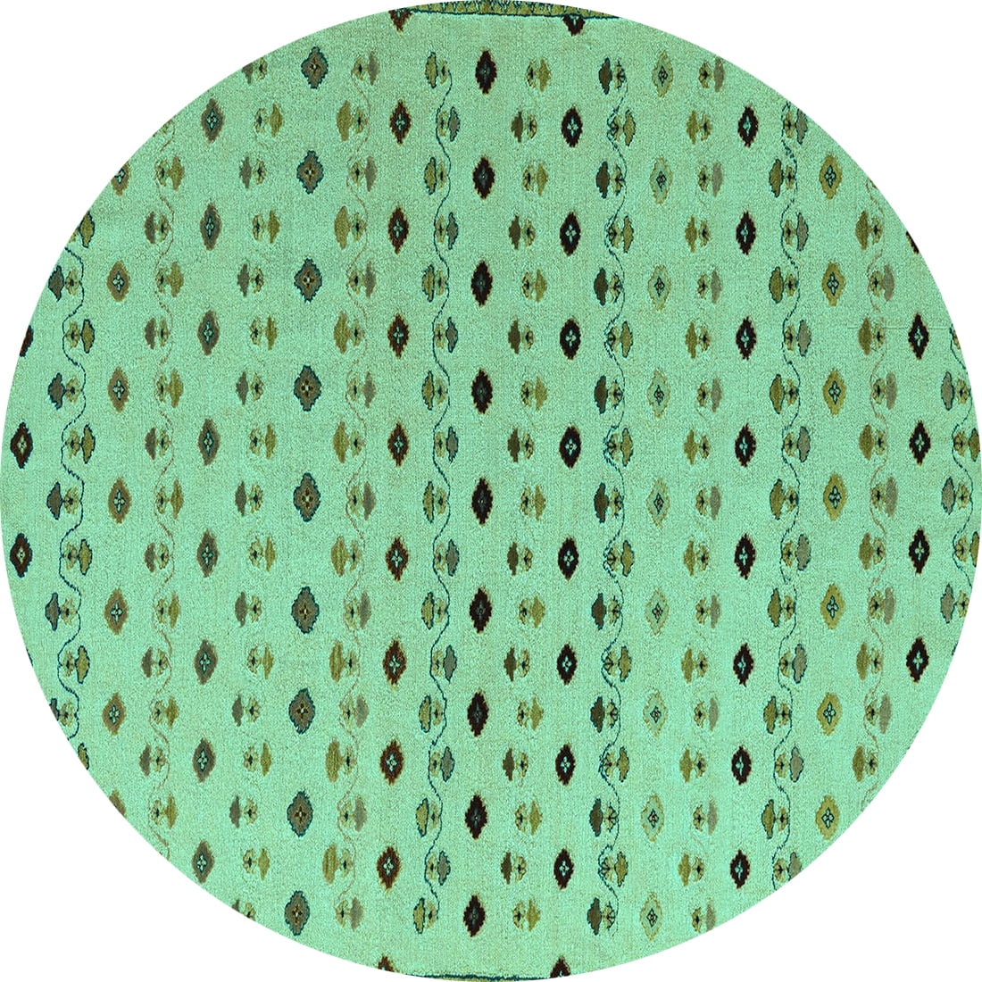 Ahgly Company Indoor Round Solid Turquoise Blue Modern Area Rugs, 6 ...