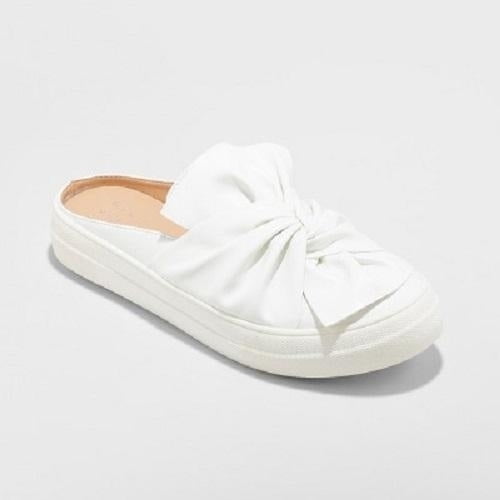 A New Day Women's Monisha Sneakers Knot Slip On Mule Backless White 8.5 ...
