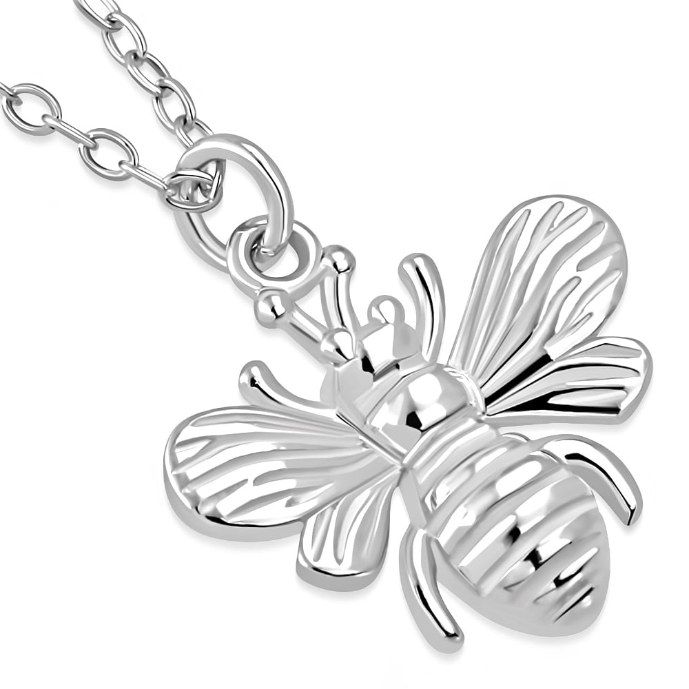 925 Sterling Silver Wasp Bee Pendant Necklace - Walmart.com