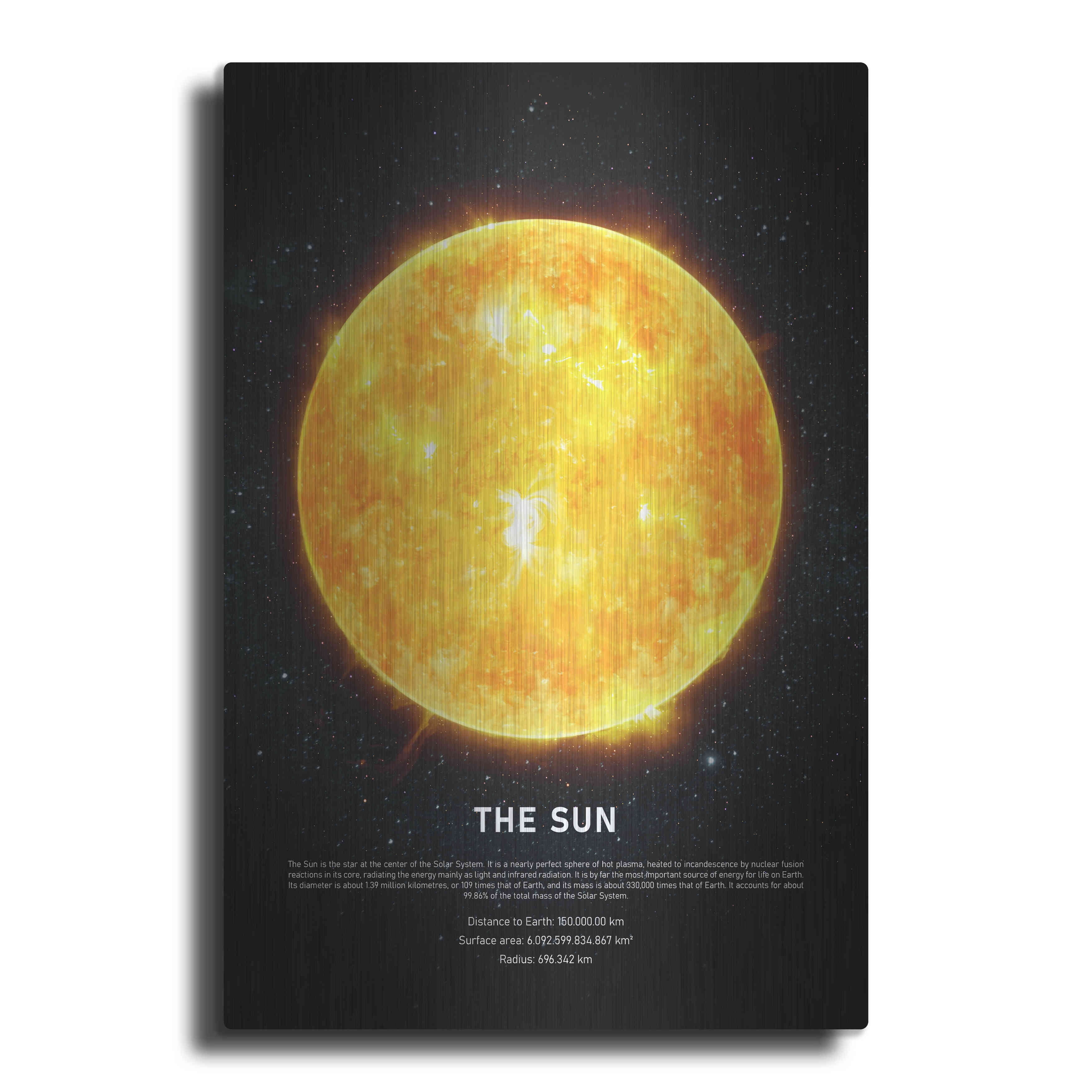 Luxe Metal Art 'The Sun' by Design Fabrikken, Metal Wall Art, 12"x16 ...