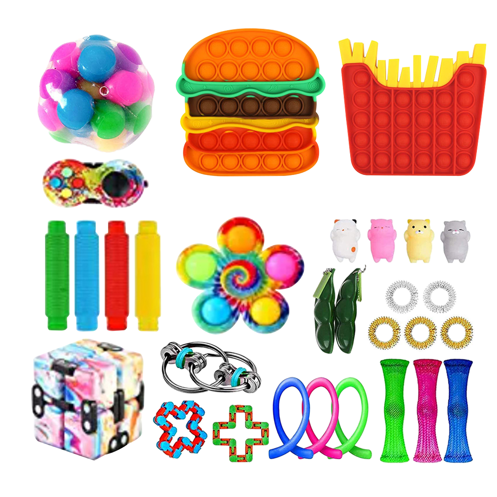 30pcs Fidget Packs Anti-Anxiety Tools, Push Pop Sensory Fidget Toys ...