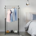 Ktaxon Rolling Portable Clothes Rack Double Bar Rail Hanging Garment ...