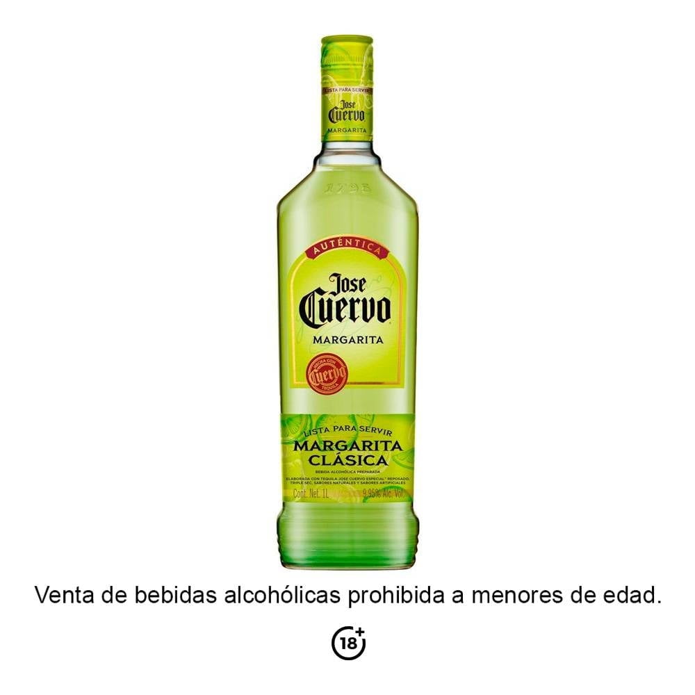 Bebida alcohólica preparada Jose Cuervo margarita clásica 1 l | Walmart ...