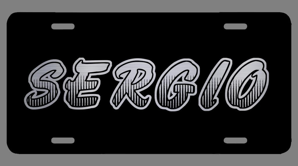 Sergio Name Etched Style License Plate Tag Vanity Novelty Metal ...