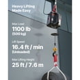 2-in-1 Electric Hoist Winch, 1100 lbs Capacity, 1500W Portable Power ...
