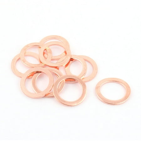 10pcs 28mm x 20mm x 2mm Flat Ring Copper Crush Washer Sealing Gasket ...