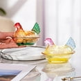 Glass Chicken Candy Tray With Lid - Large Size Rural Style Candy Bowl ...