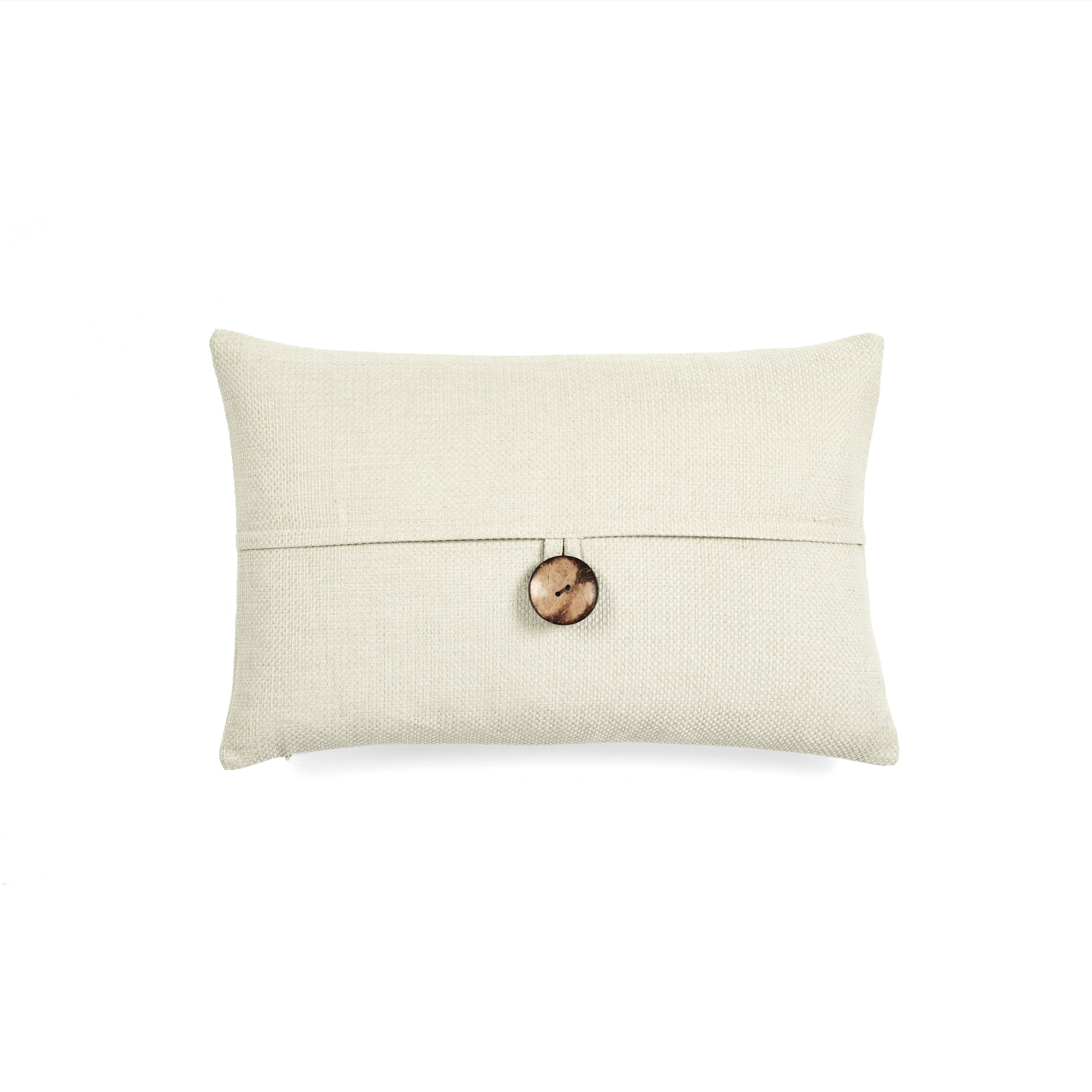 Lush Decor Clayton Woven Button Decorative Pillow Cover Ivory Single 13 ...