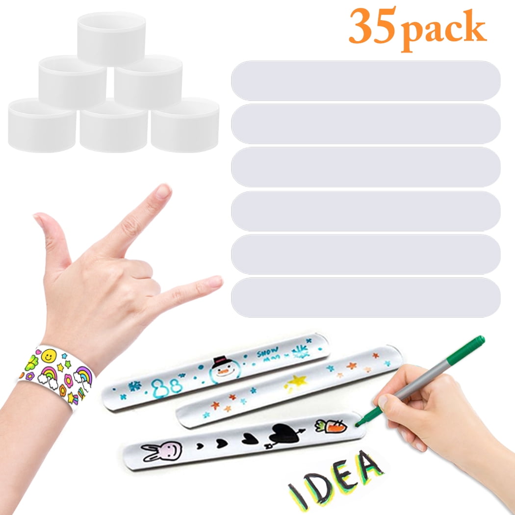 Click here for Nobrand 35pcs Slap Bracelet Blank White Decorative... prices