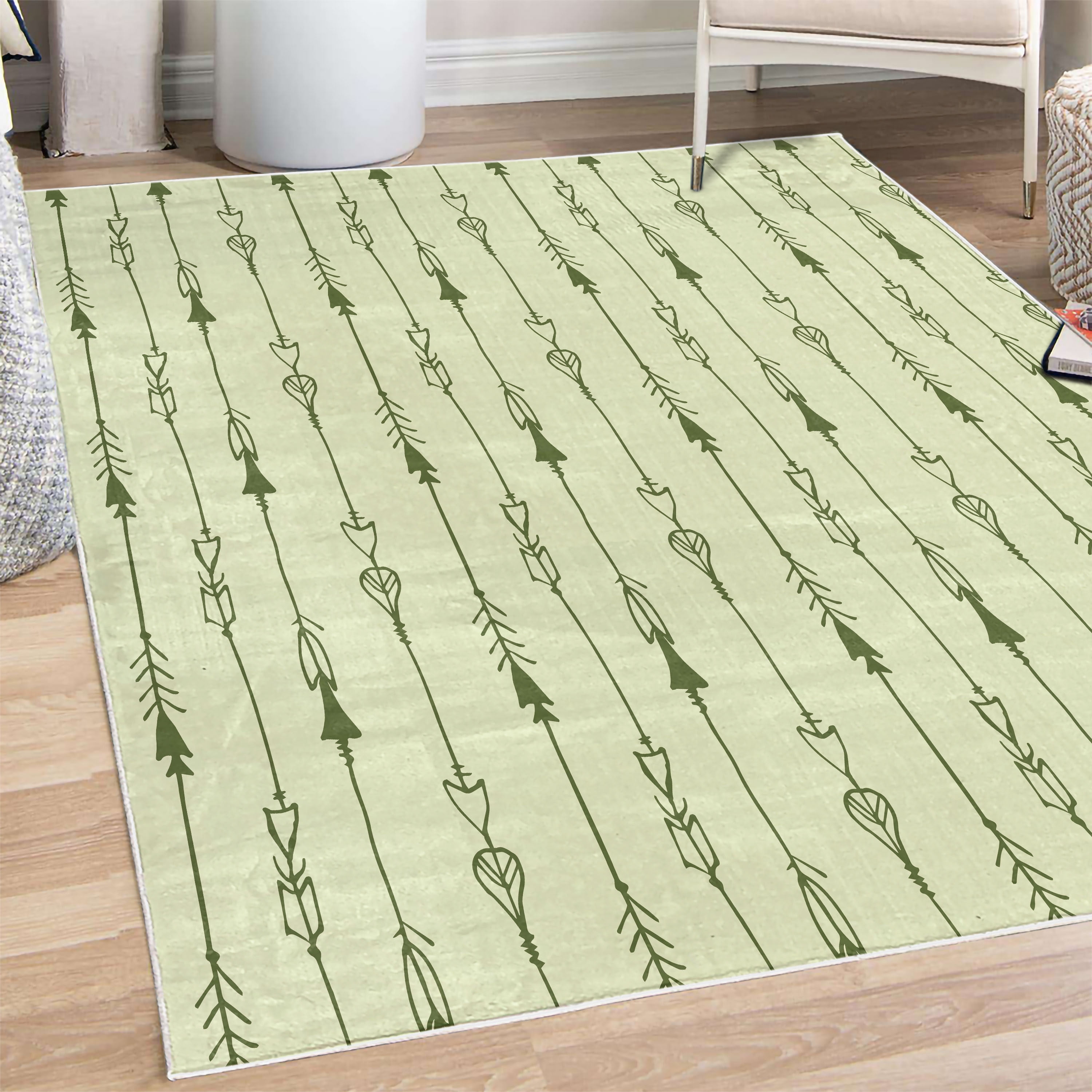 Arrow Decorative Rug, Hand Drawn Repetitive Sticks Pattern Vintage ...