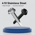 Highcool #8 x 3/4 Inch Self-Tapping Screws, 192 Pieces (1 lb) in 410 Stainless Steel with Hex ...