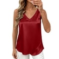 Dolkfu Sleeveless Women'S Summer Tops V-Neck Pull-on Refreshing Red ...