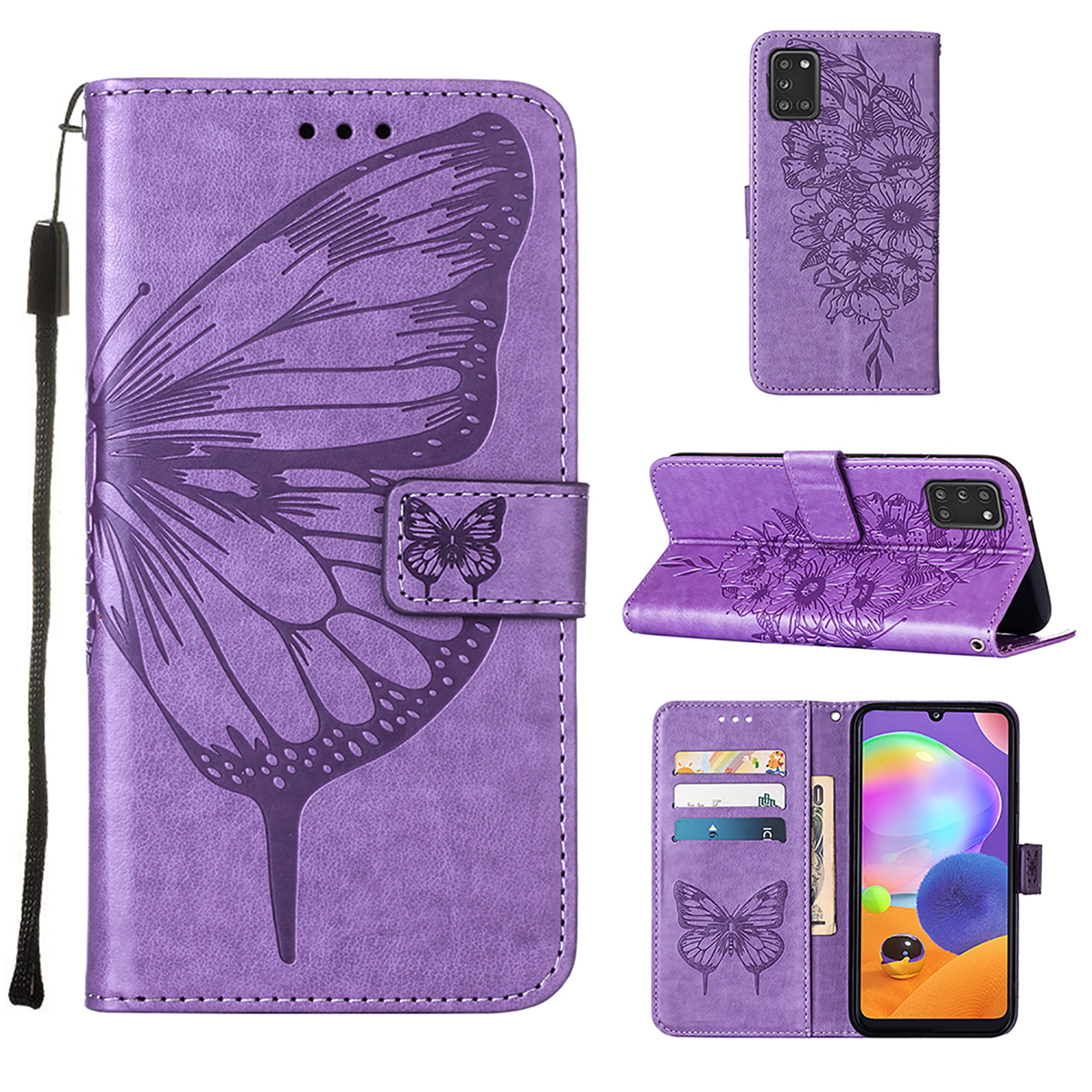 Galaxy A31 Phone Case, Dteck Embossed Butterfly Magnetic Flip PU ...