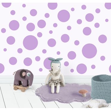 3 Purple Violet Lilac Lavender Polka Dot Wall Decals Room Decor ...