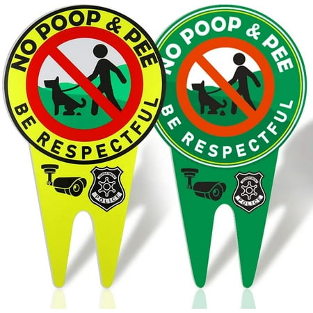 2 Pieces No Poop and Pee Sign No Pooping Dog Signs Luminous Be ...