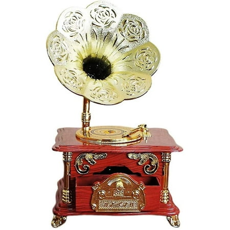 1pc Retro Gramophone Music Box, Classical Music Box Trumpet Horn ...
