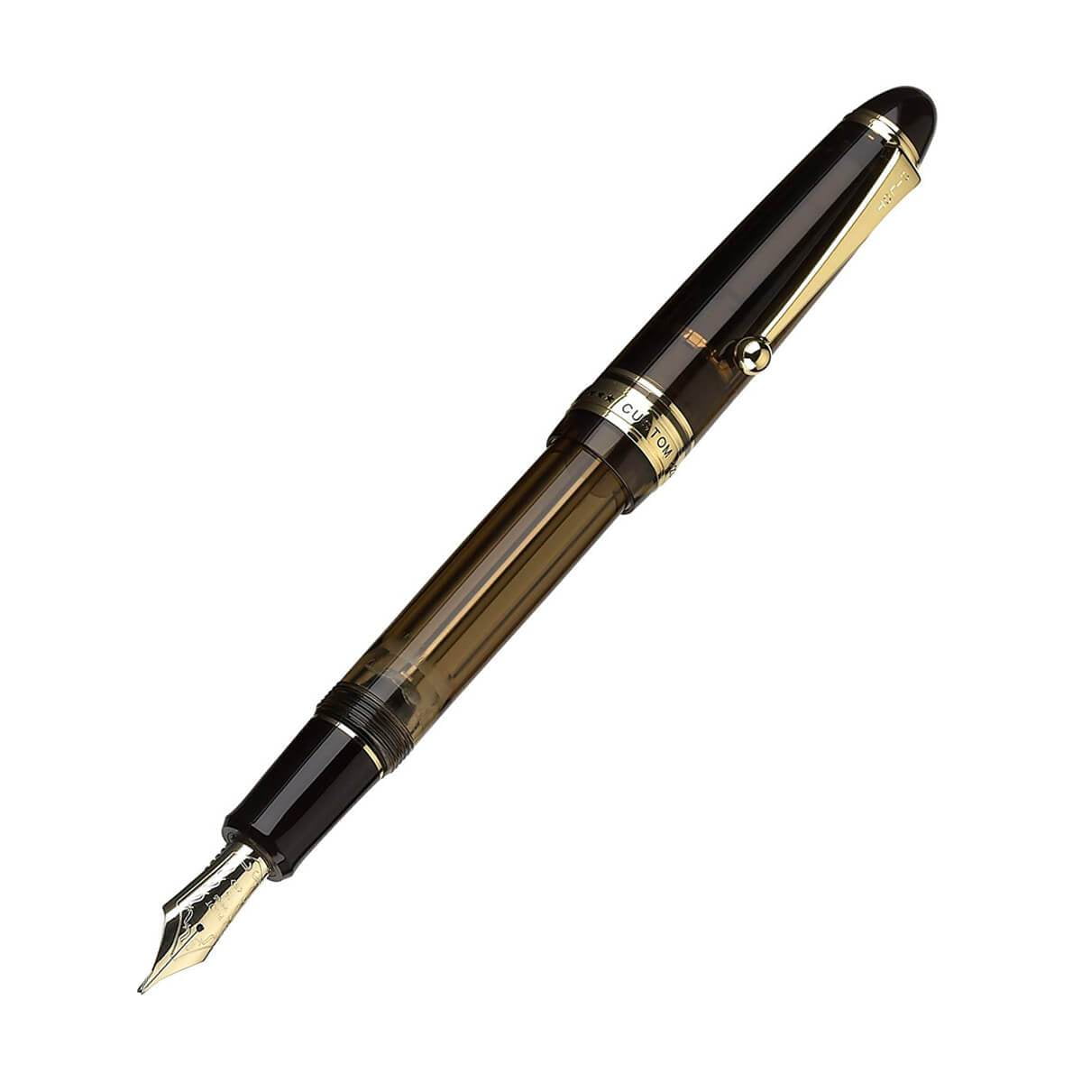 Click here for Pilot Custom 823 Fountain Pen  Amber Barrel  Blue... prices