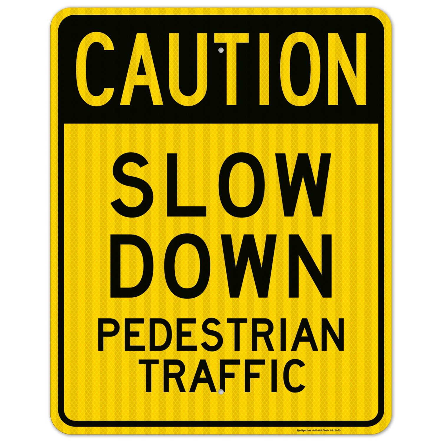 Caution Slow Down Pedestrian Traffic Sign, - Walmart.com