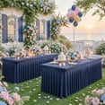 4 Pack Spandex Navy Blue Fitted Table Cloth for 6ft Rectangle Tables ...