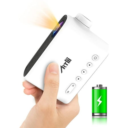 Artlii Q Mini Projector, Built-in Battery Copatible with iOS, TV Stick ...