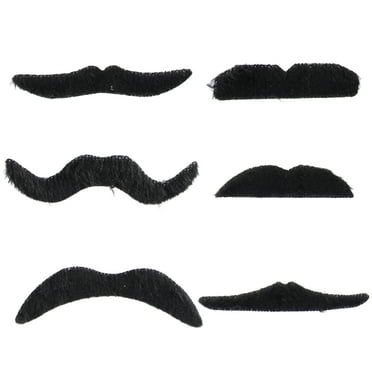 Way To Celebrate Black Fake Mustaches for Kids, 6 Count 6 Style Kids ...