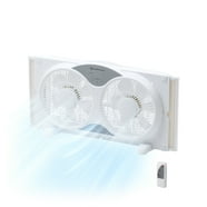 Holmes Dual Blade Twin Window Fan with One Touch Thermostat, Double ...