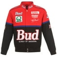 Men's JH Design Black/Red Ken Schrader Bud King of Beers Twill Driver Uniform Full-Snap Jacket ...