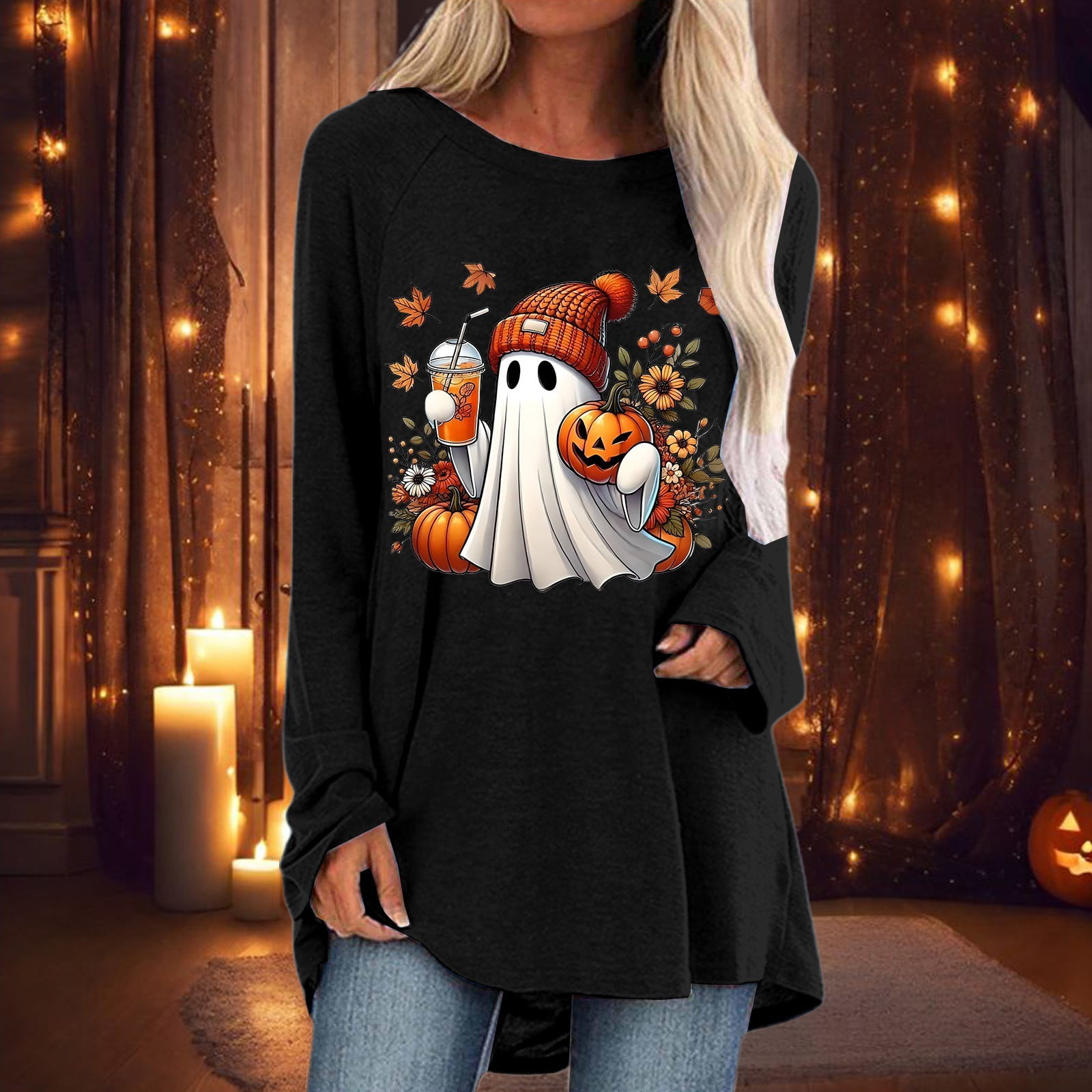Click here for Dexiang Womens Halloween Graphic Print Long Sleeve... prices