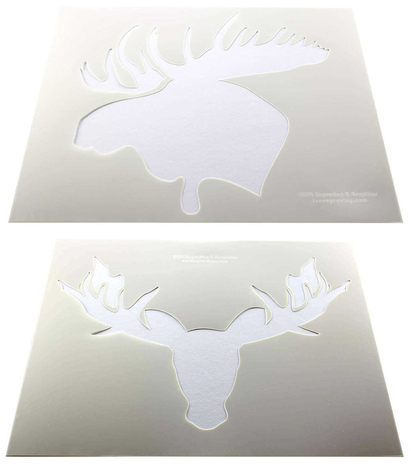 Moose Head Stencils 2 pc set F/S-Mylar 14 Mil 14"H X 17.5"W - Painting ...