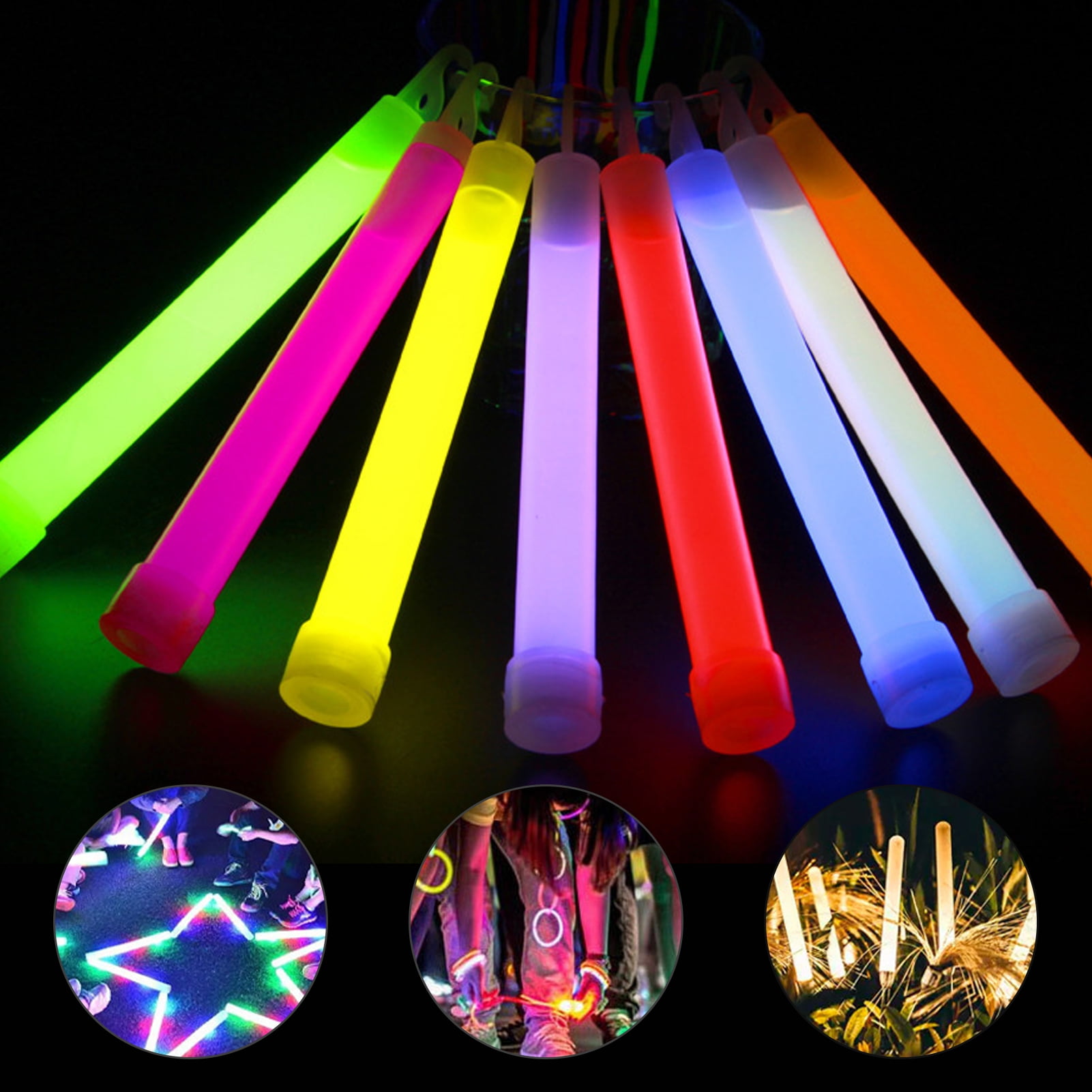 NUZYZ 10Pcs Kids Glowing Sticks Toy 6 Inches Long Ultra Bright ...
