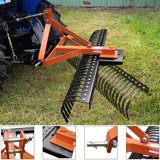 5FT Landscape Rake for Tractor,3-Point Lawn Dethatcher Attachments with ...
