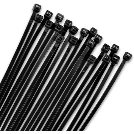 12 Inch Zip Cable Ties Black ( 0 Pack), 40lbs Tensile Strength - Heavy ...