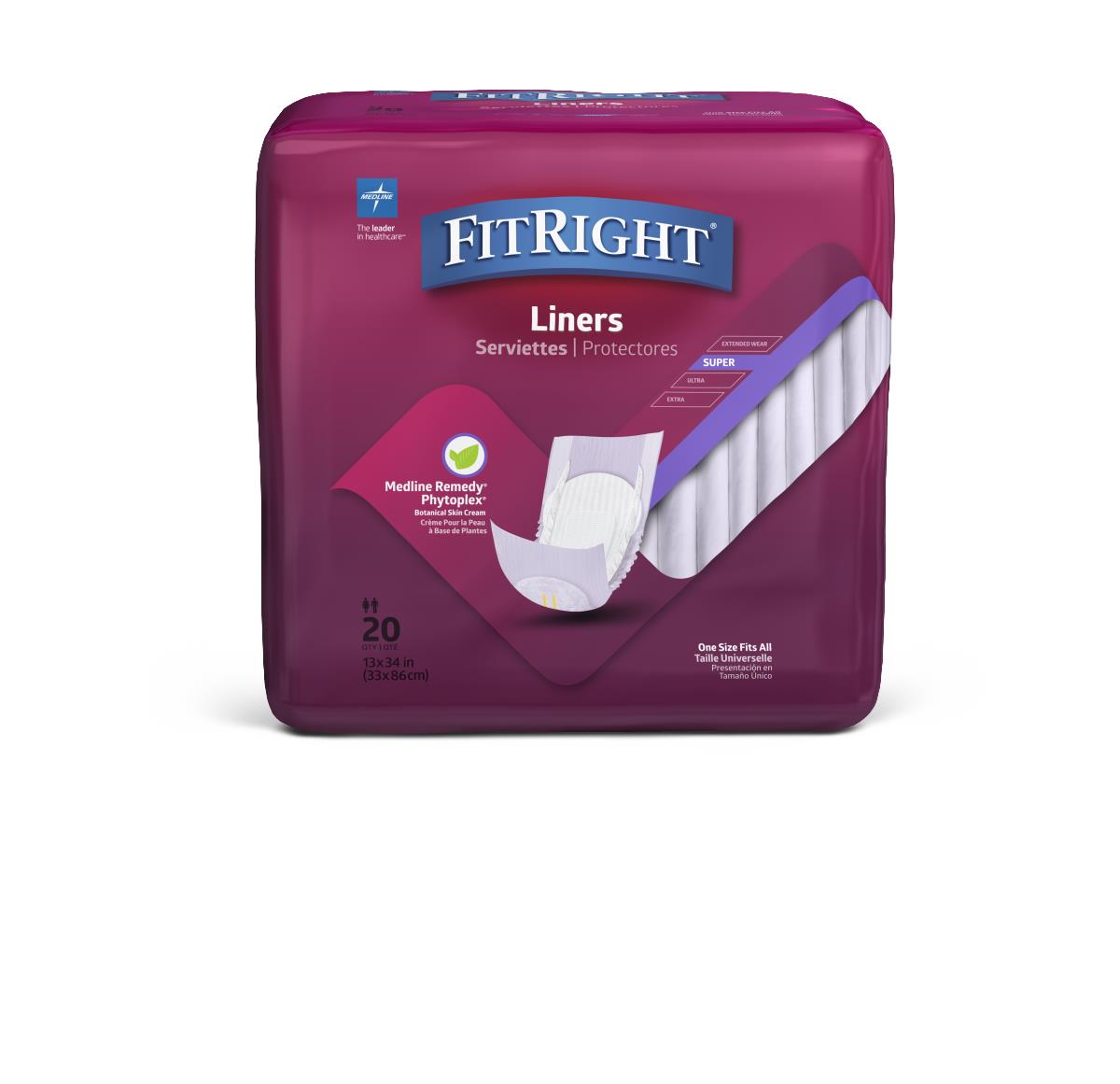 FitRight Incontinence Adult Liners, 20 ct, Super Absorbency - Walmart.com
