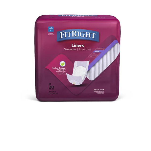 FitRight Incontinence Adult Liners, 20 ct, Super Absorbency - Walmart.com