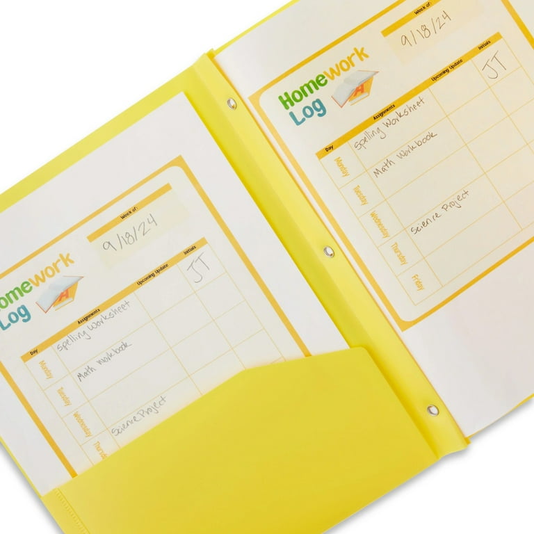 Yellow Pocket Folder With Brads